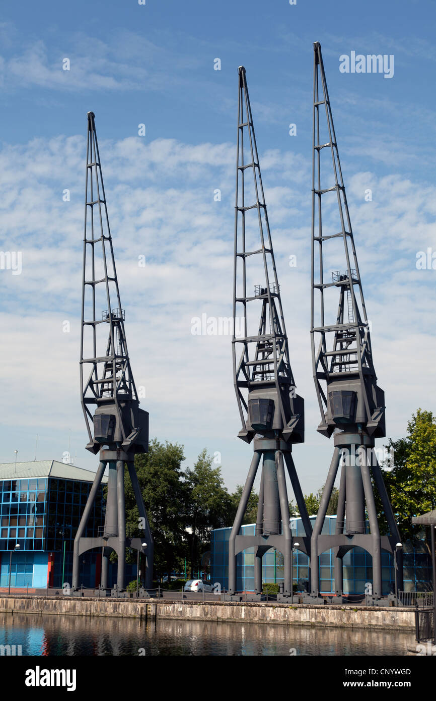 Old dock cranes, Dockland, London Stock Photo - Alamy
