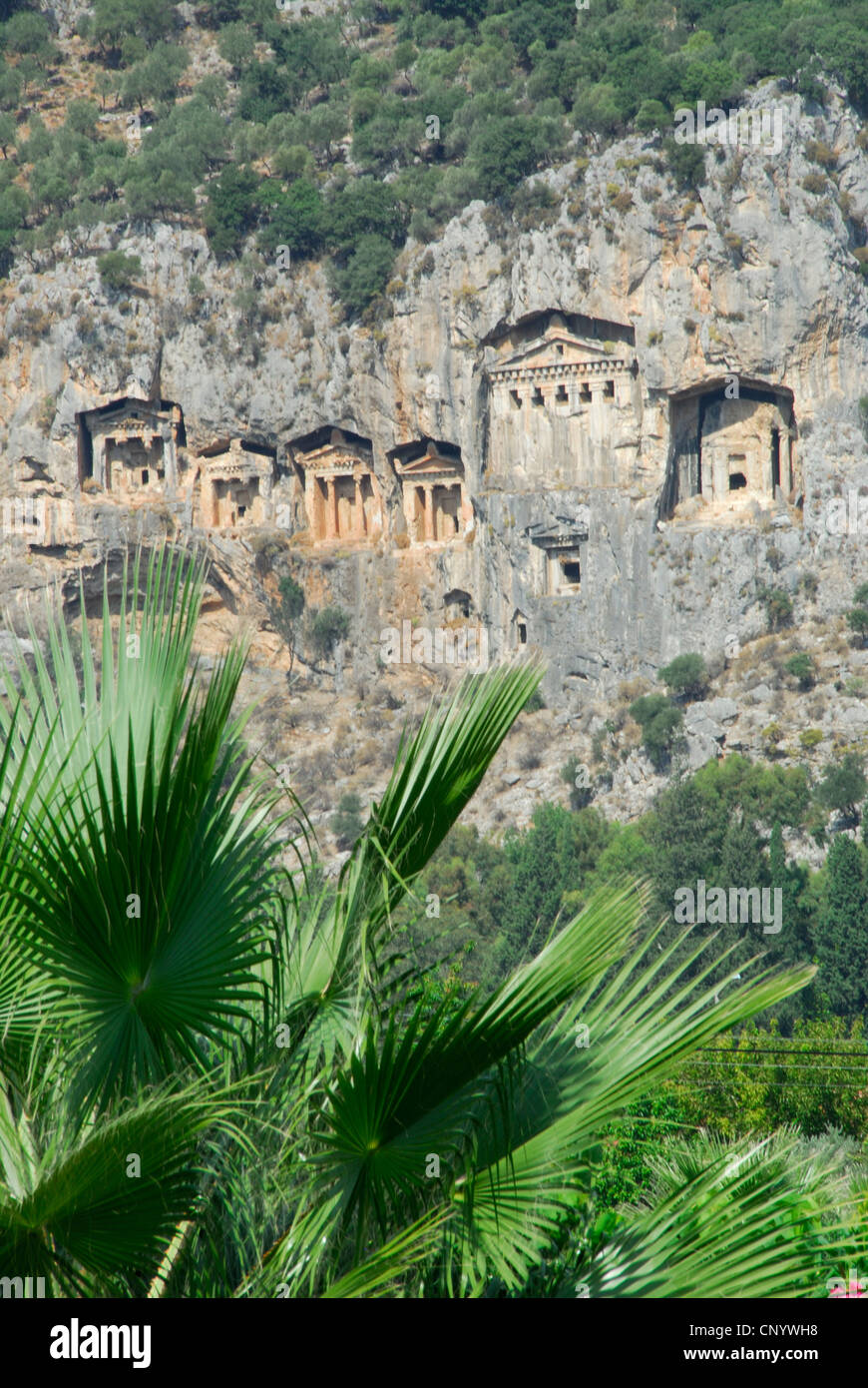 Lycian rock tombs at Caunus/ Dalyan, Turkey Stock Photo - Alamy
