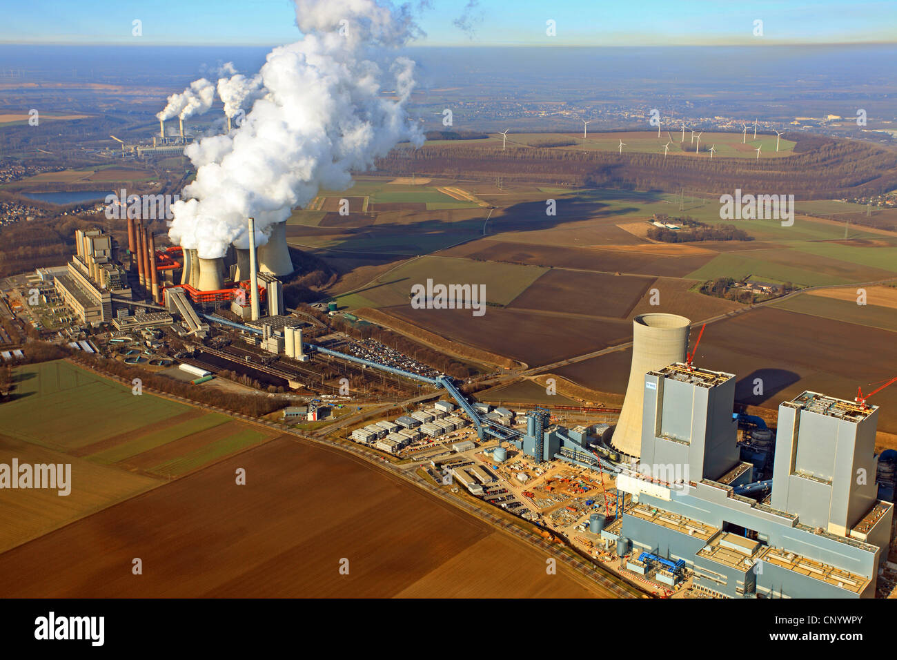 Neurath and Neurath II Power Station, Germany, Grevenbroich Stock Photo ...