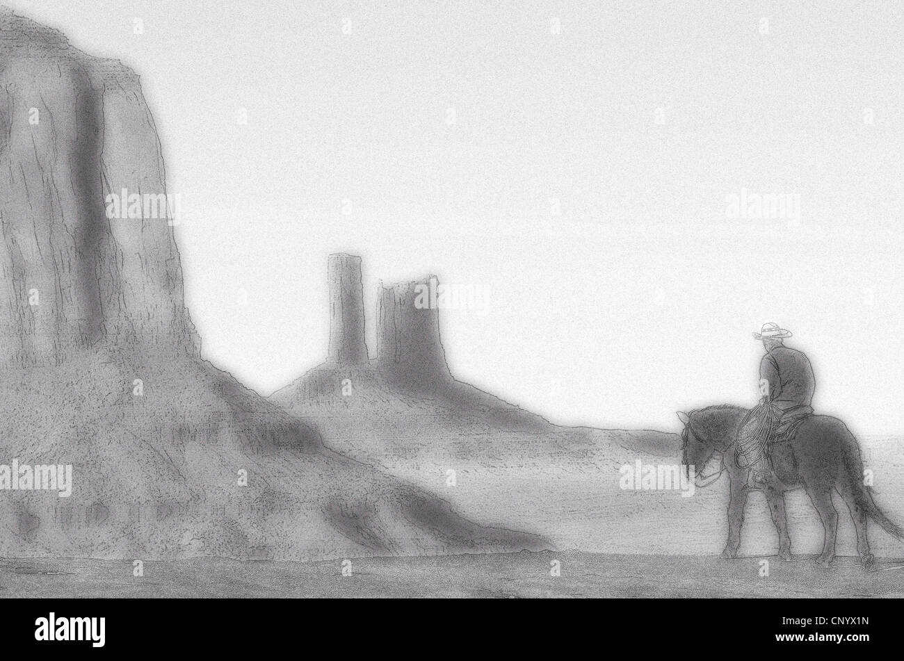A Navajo cowboy poses on John Ford Point, Monument Valley, Arizona ...