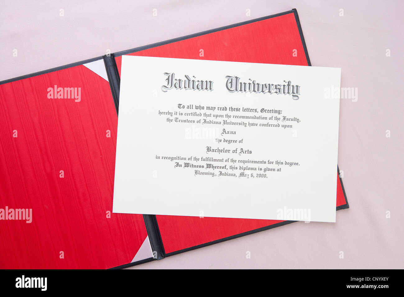 The diploma with hard cover Stock Photo - Alamy