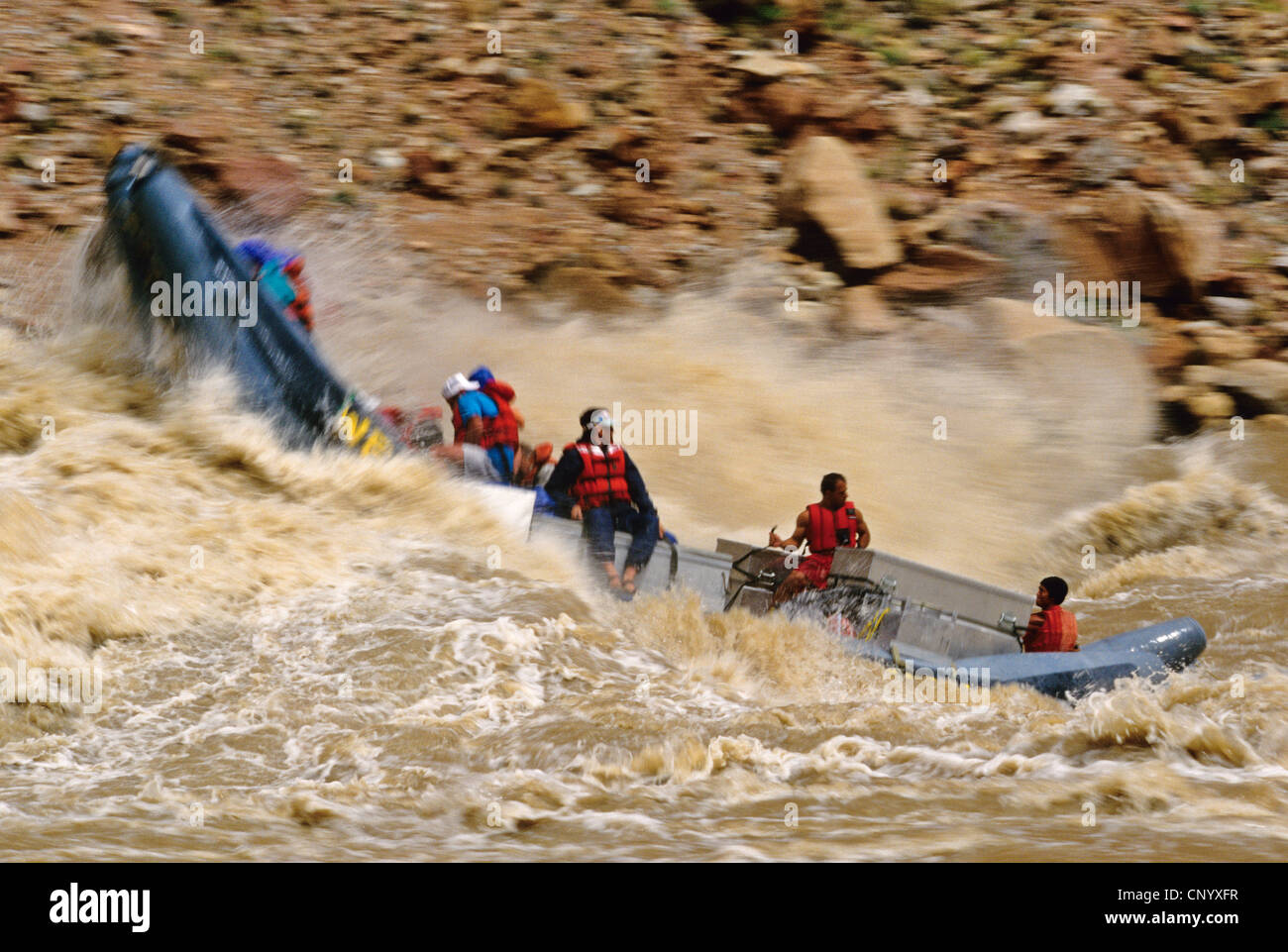 Riding a J-rig raft thru Big Drop 2 Rapid (Little Niagra), on the ...