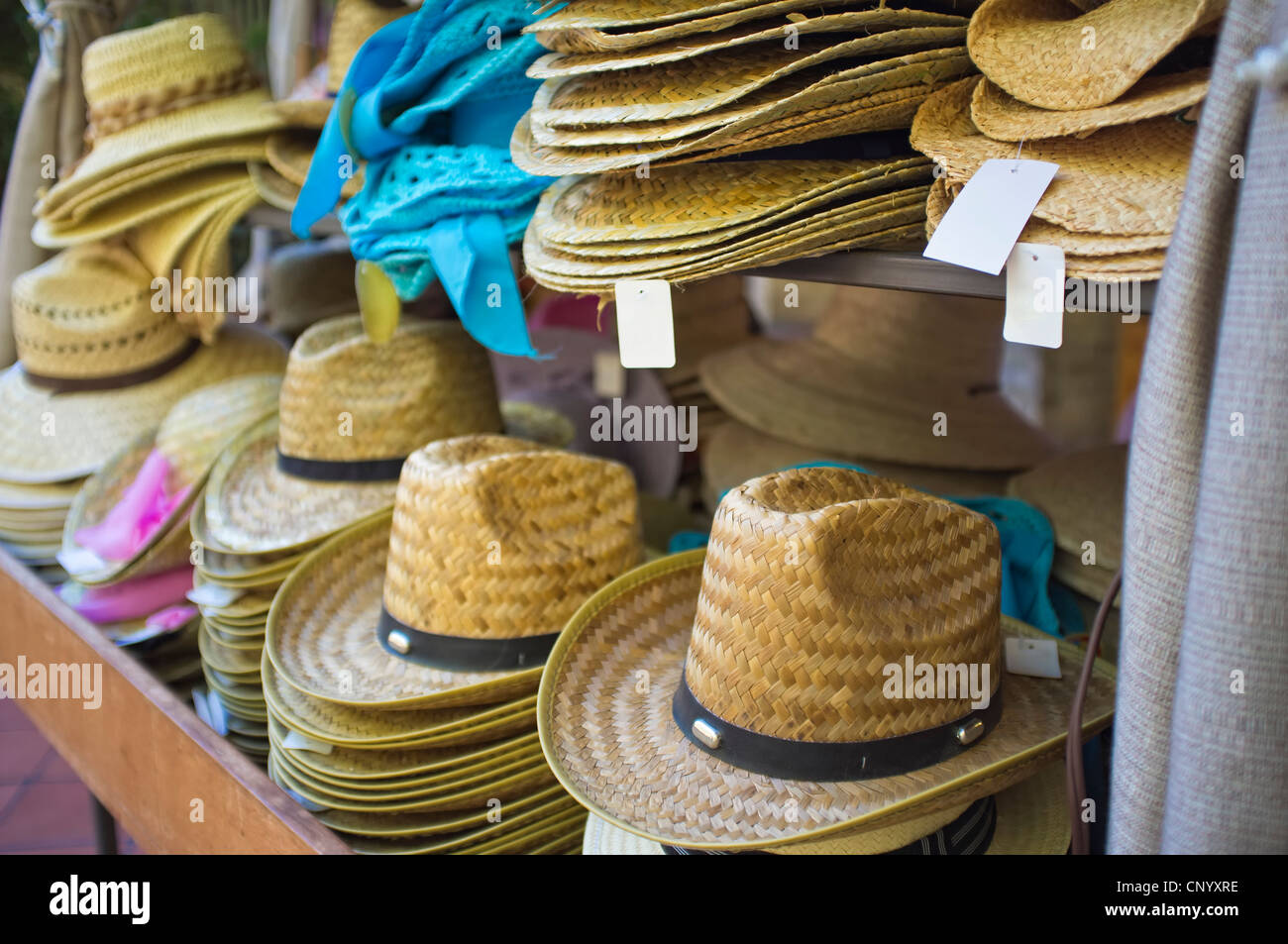 Hats on sales display in a hat store Stock Photo - Alamy