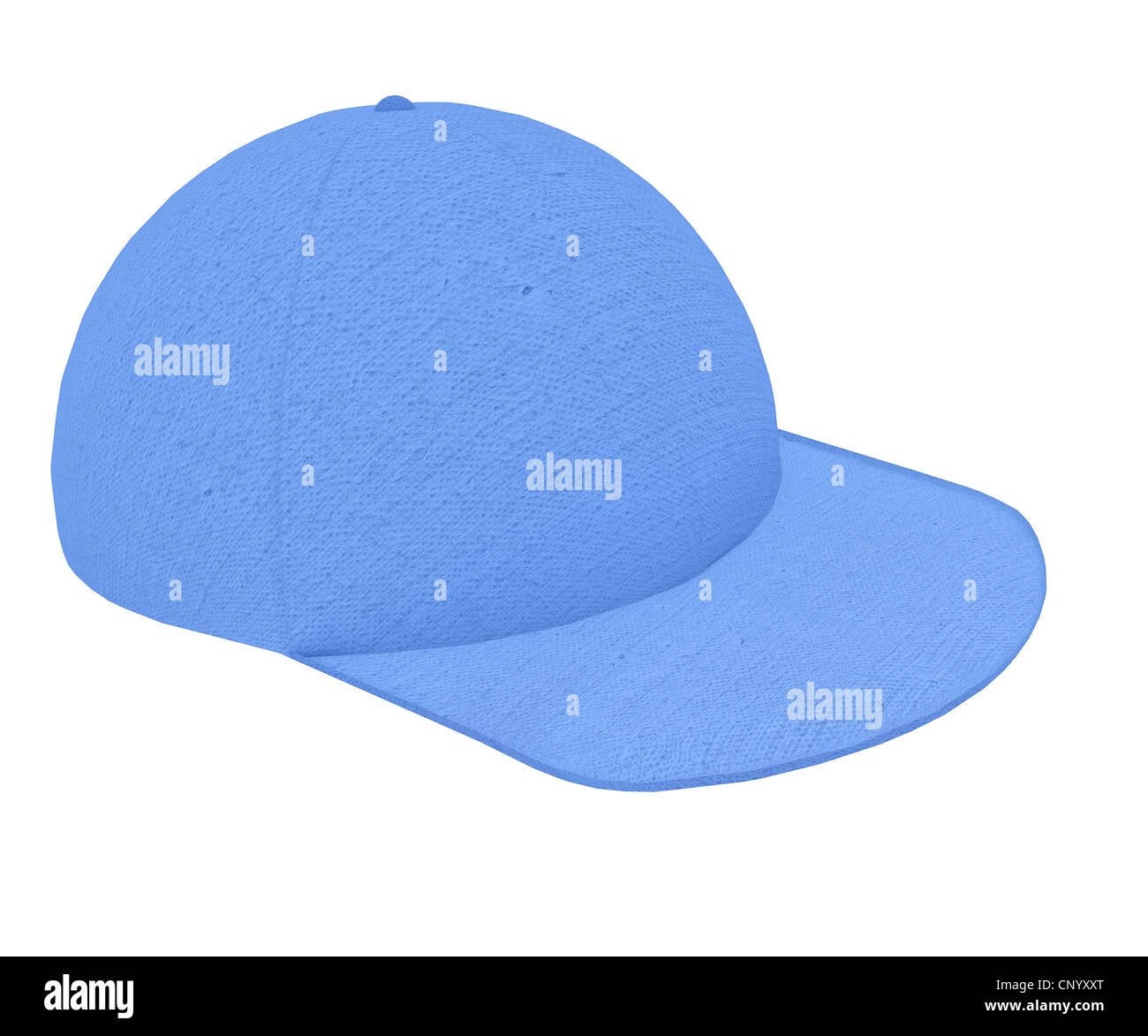 Cap 3d render blue textured cotton on white background Stock Photo - Alamy
