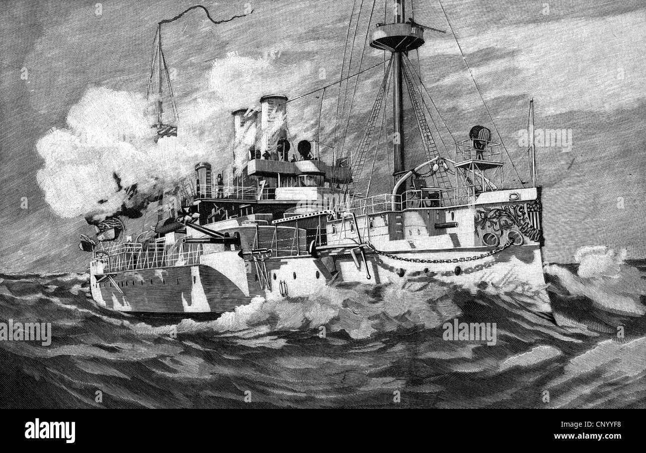 Armoured cruiser uss maine exploded at havanna harbour in 1898 hi-res ...