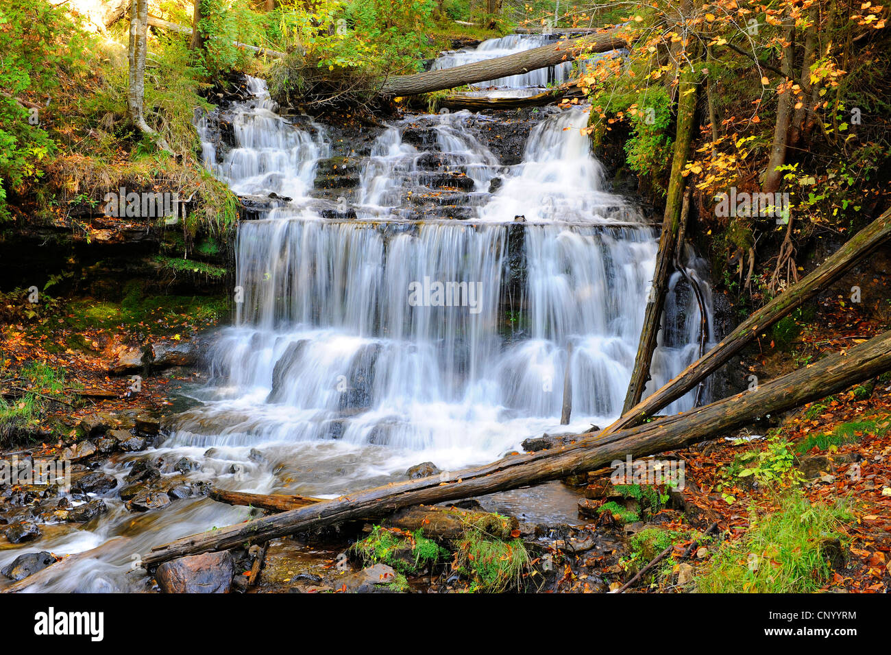 Wagner Waterfalls Munising Michigan Upper Peninsula Stock Photo - Alamy