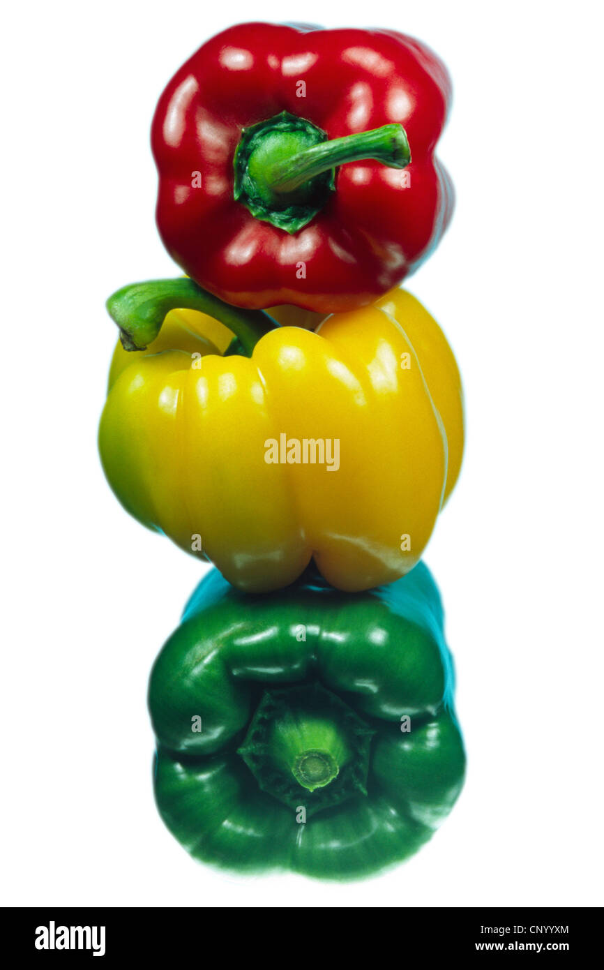 Mixed Peppers White Backgound Stock Photo - Alamy