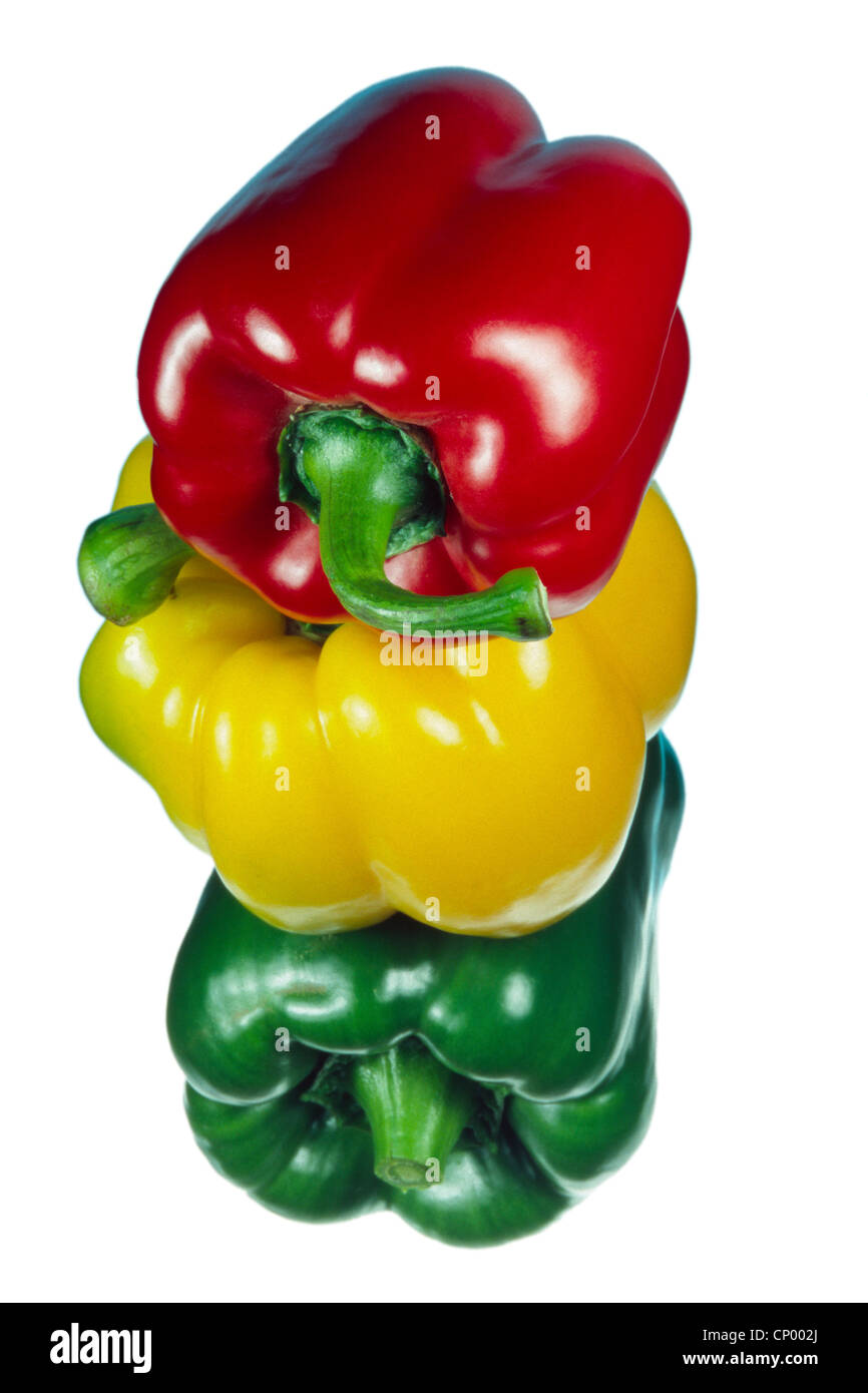 Mixed Peppers White Background Stock Photo - Alamy