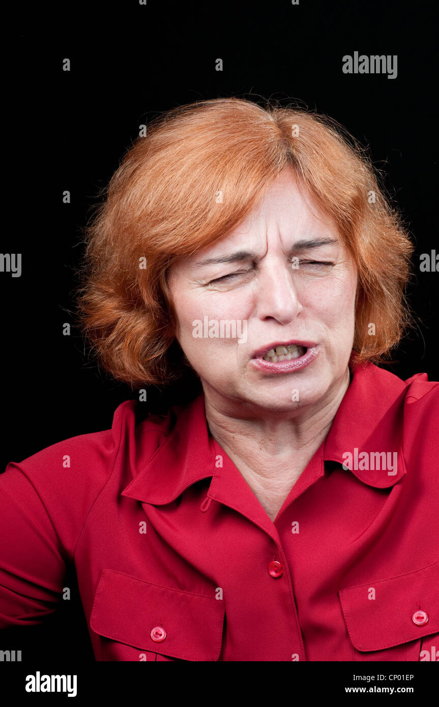 Middle aged woman angry Stock Photo - Alamy