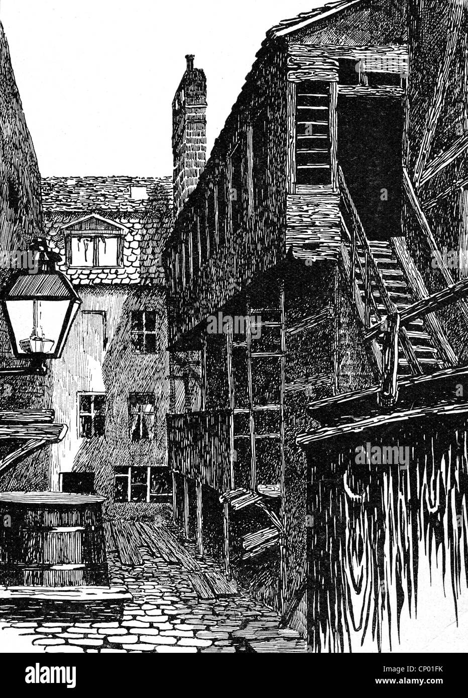 City backyard Black and White Stock Photos & Images - Alamy