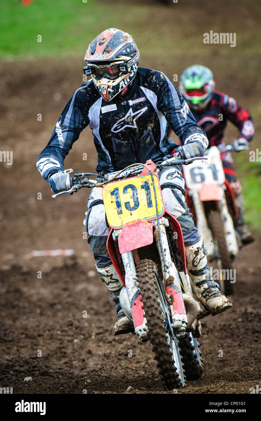 Motocross race action at Tinto Park South Lanarkshire Scotland Stock ...
