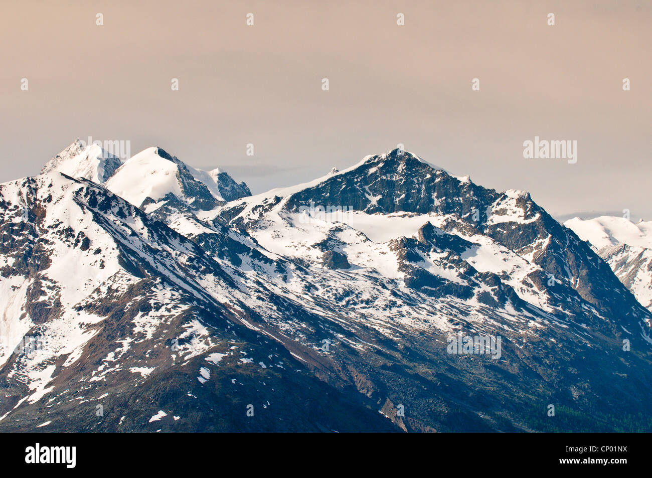 Bernina mountain range from atop Muottas Muragl near St. Moritz ...