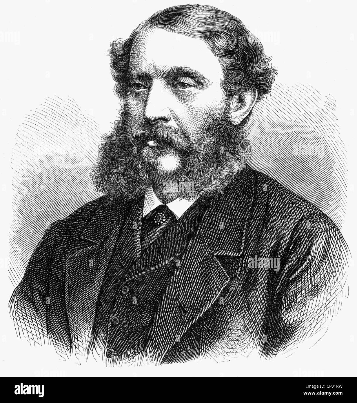 Wood engraving after drawing by fritz kriehuber hi-res stock ...