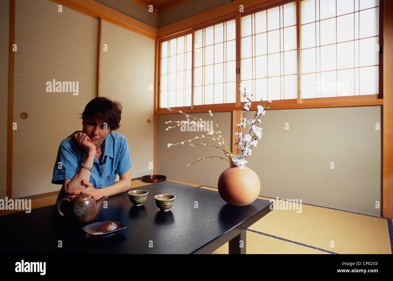 Japan, Central Honshu, Kiso Valley, Tsumago, ryokan, traditional inn ...