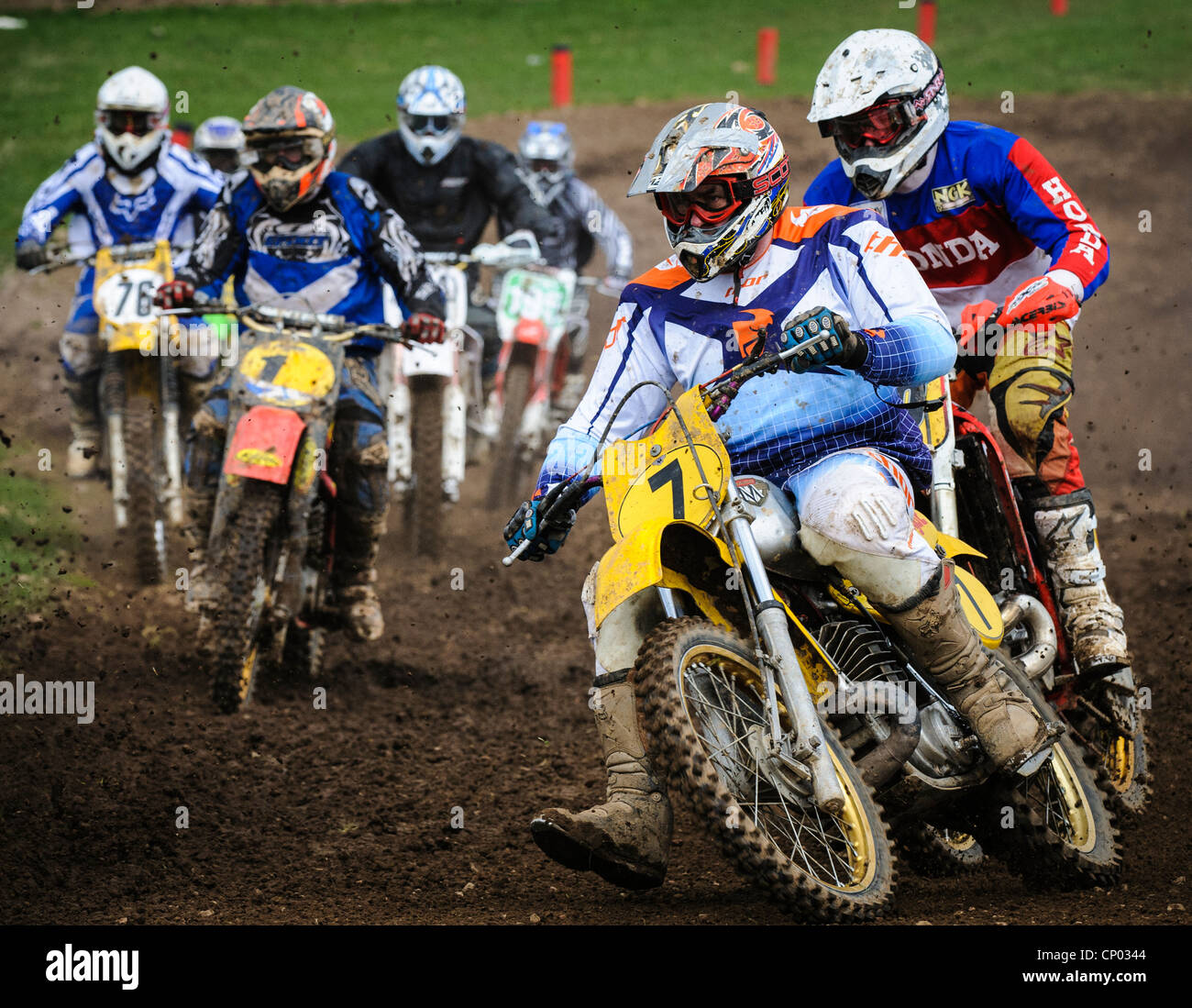 Motocross race action at Tinto Park South Lanarkshire Scotland Stock ...