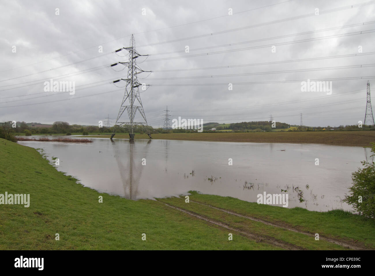 River Rother flooding at Catcliffe Stock Photo - Alamy