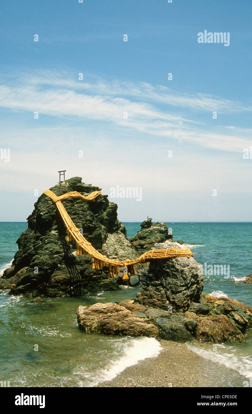 Japan, Kansai, Ise-Shima, Futami, Wedded Rocks, Meoto-Iwa Stock Photo ...