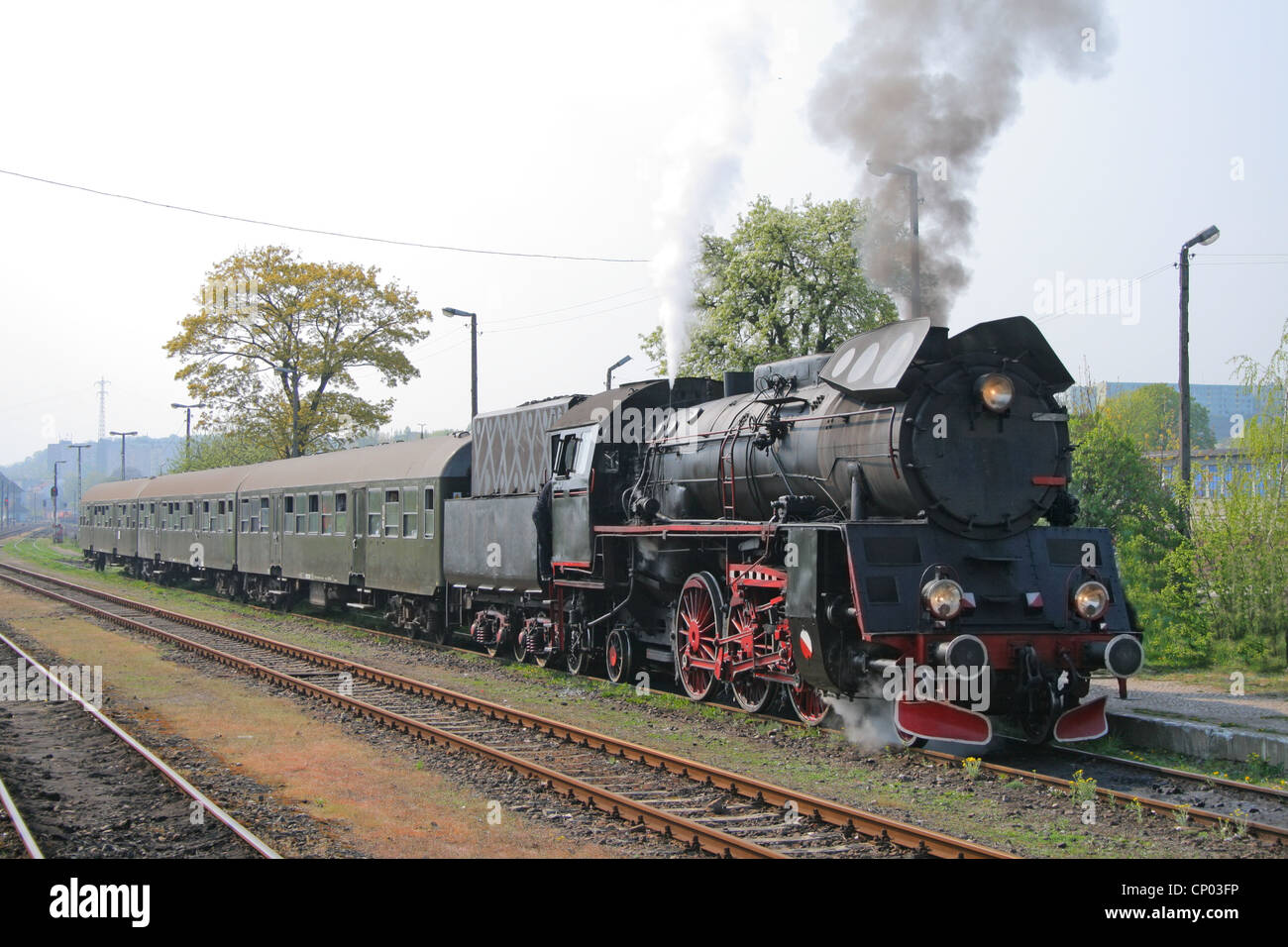 Old retro steam train Stock Photo - Alamy