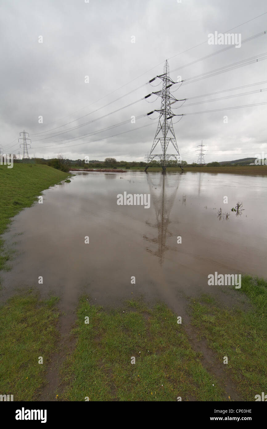 River Rother flooding at Catcliffe Stock Photo - Alamy