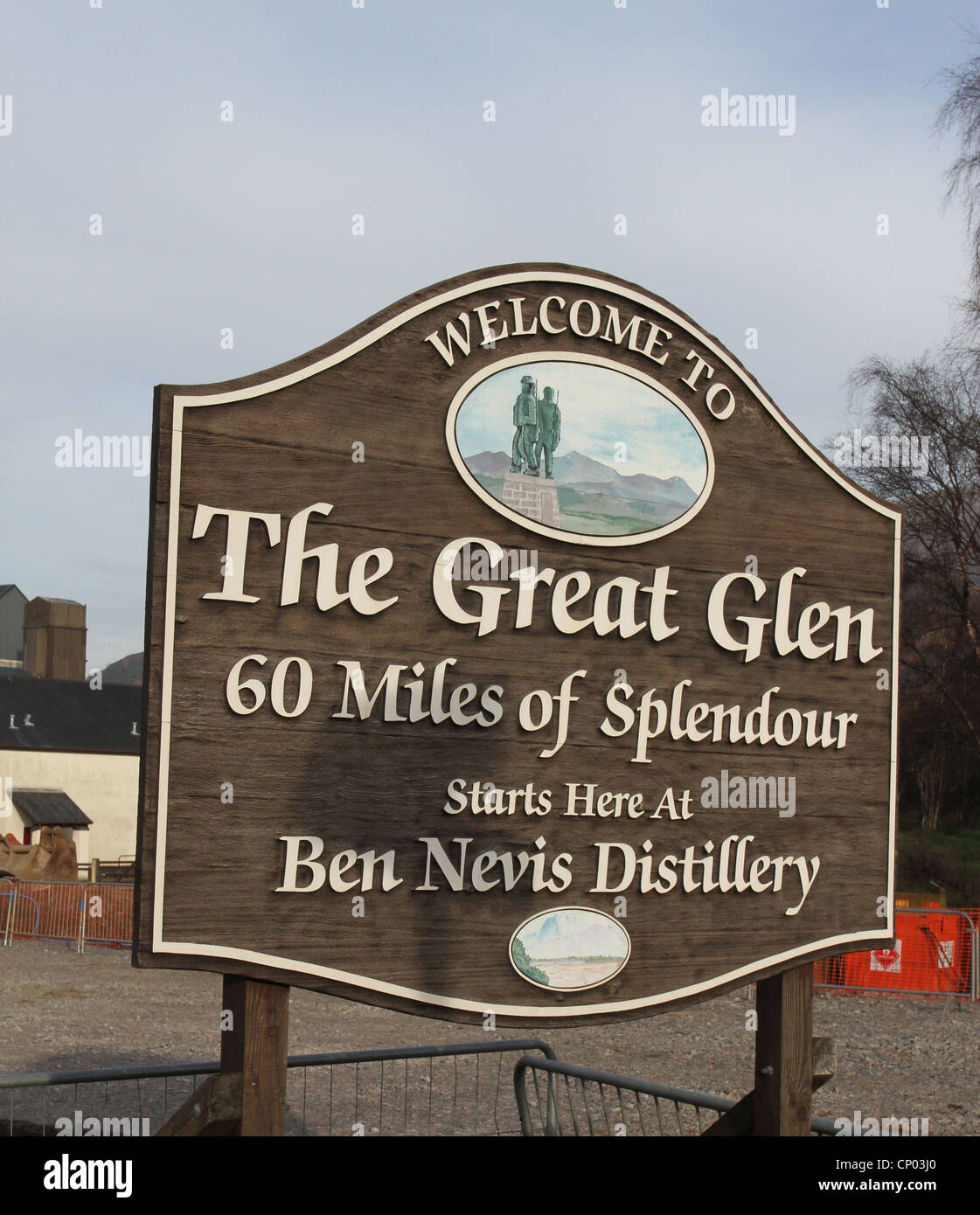 Welcome to The Great Glen Fort William Scotland March 2012 Stock Photo ...