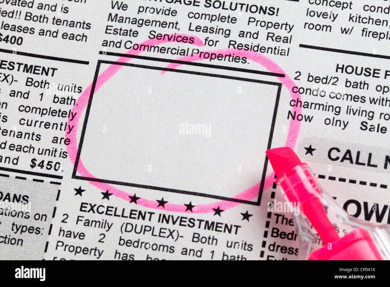 Classified Ad, newspaper, business concept Stock Photo - Alamy