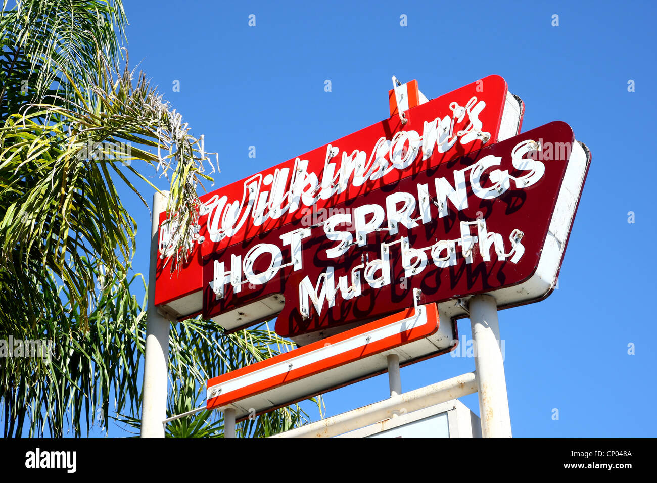 DR. WILKINSONS HOT SPRINGS HOTEL NEON SIGN 06 October 2011 Stock Photo ...