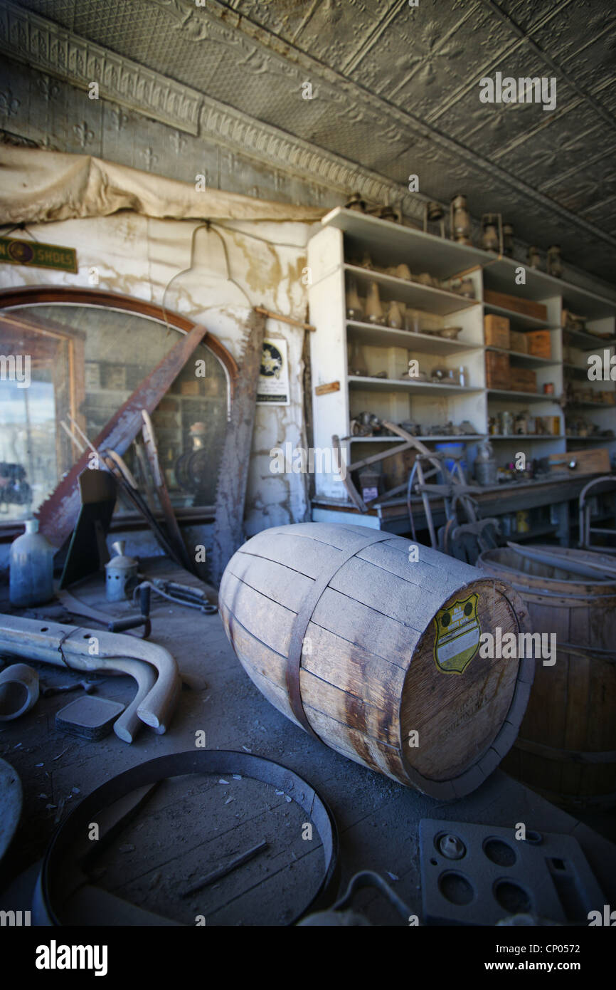 interior of a house at Bodie Ghost Town, California, USA Stock Photo ...