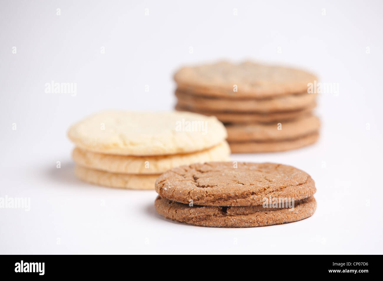 Assorted cookies stacked in the studio Stock Photo - Alamy