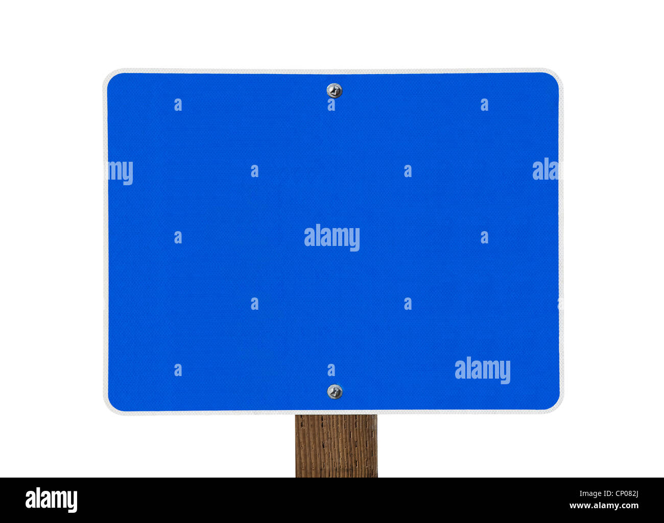 Blank blue road sign isolated on white Stock Photo - Alamy