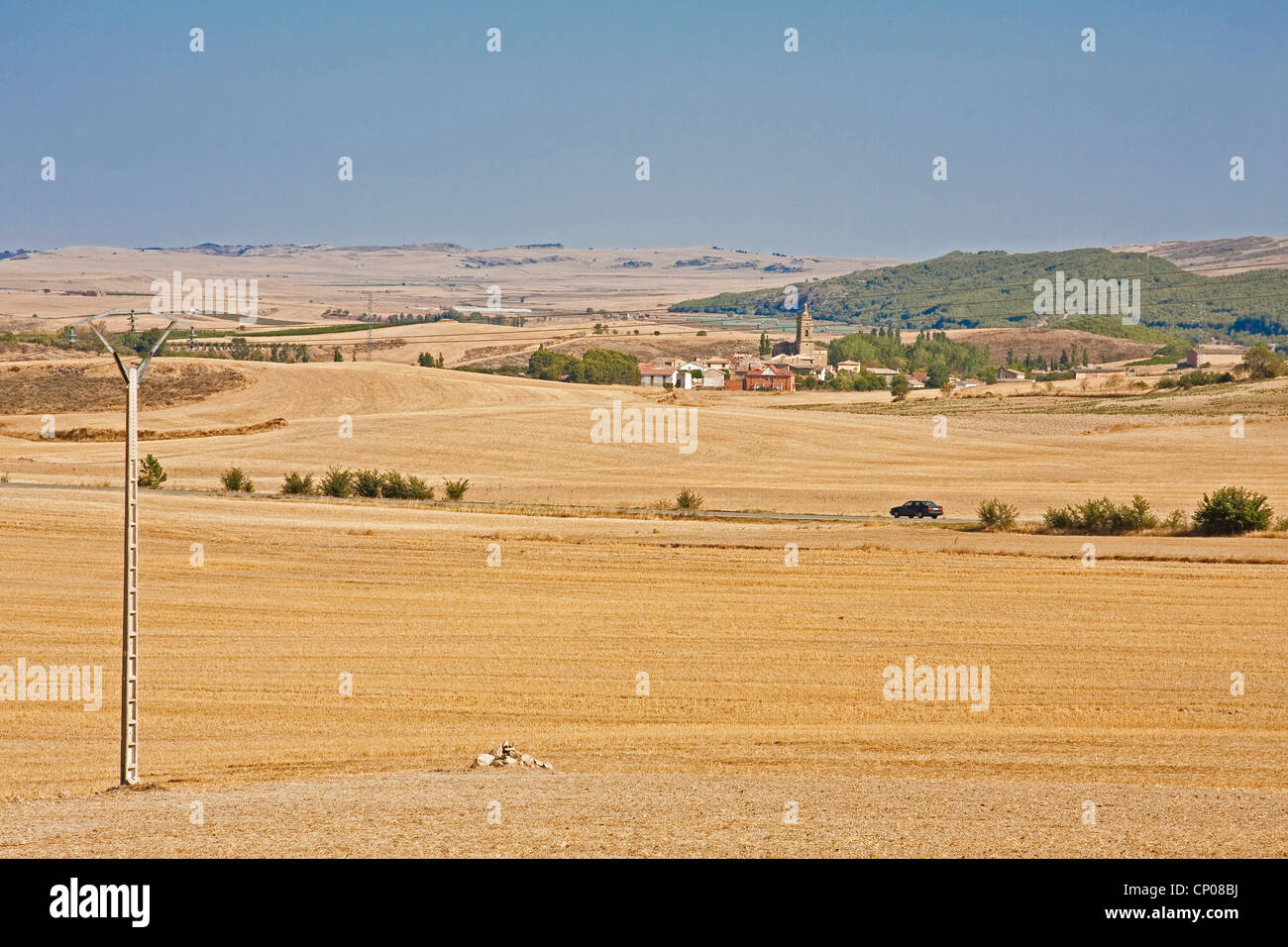 vast field landscape between Los Arcos and Sansol, Spain, Basque ...