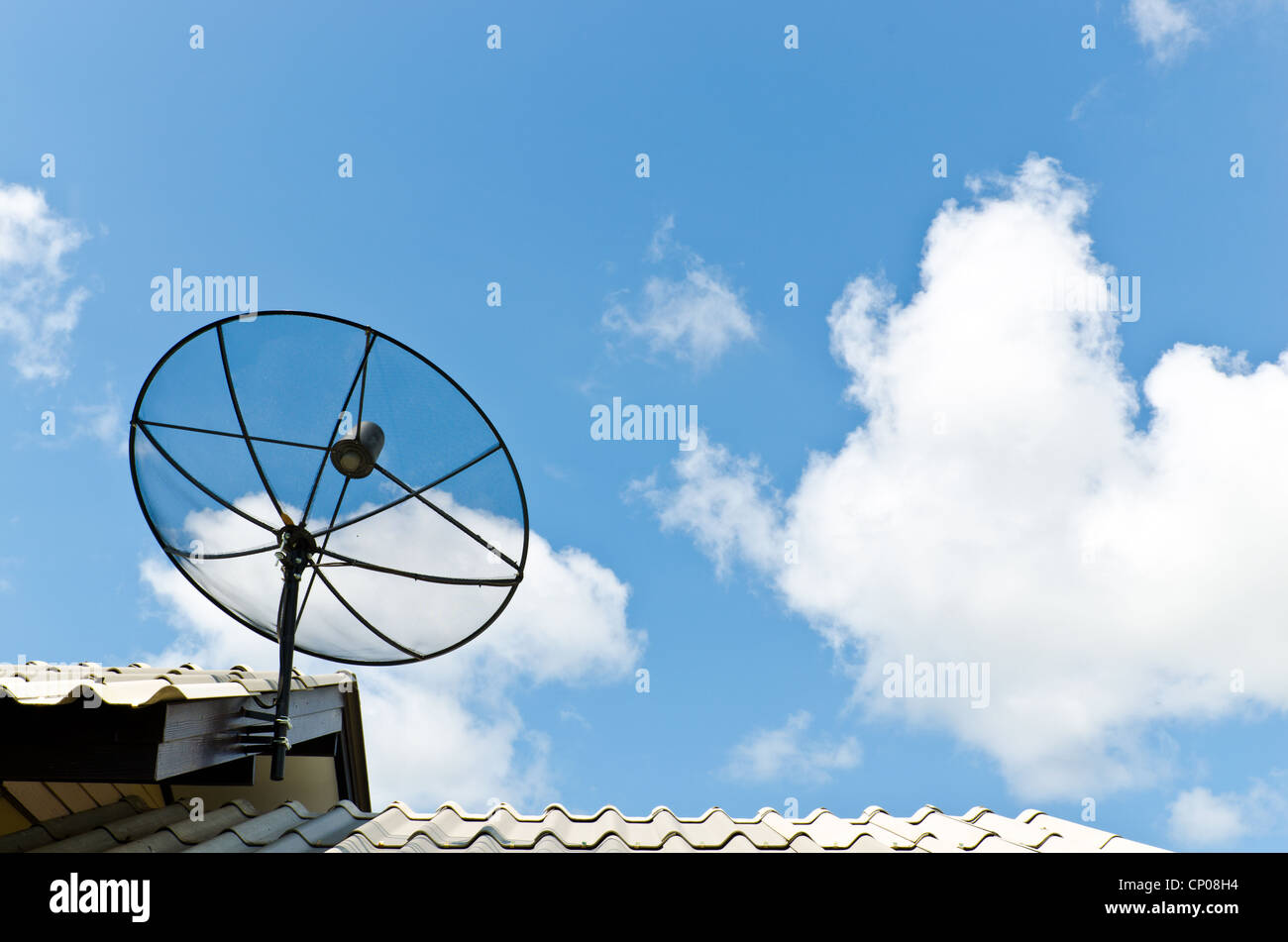 Satellite with blue sky Stock Photo - Alamy