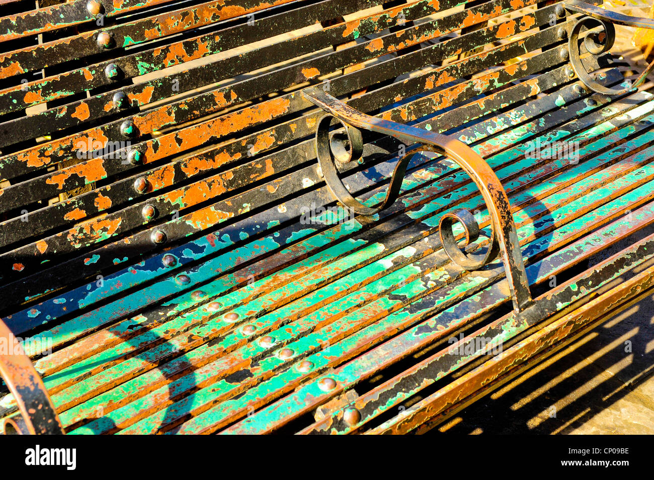 Rusty bench in Jackson Square in New Orleans, Lousiana Stock Photo - Alamy