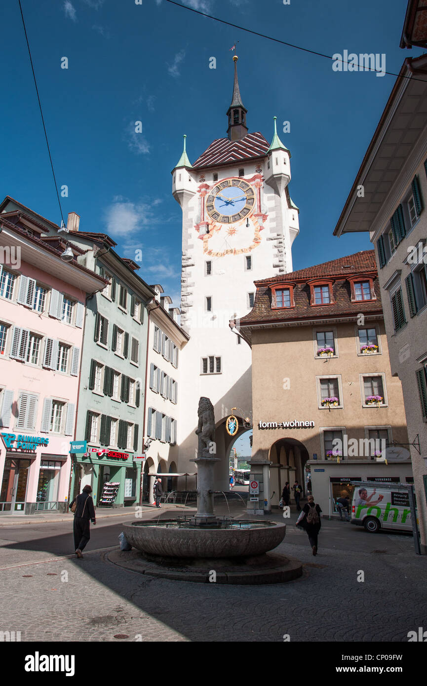 City tower of Baden, Aargau, Switzerland Stock Photo - Alamy