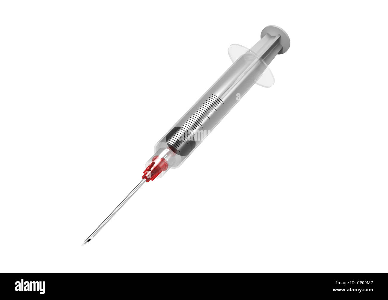 Plastic syringe with needle isolated on white 3d render Stock Photo - Alamy