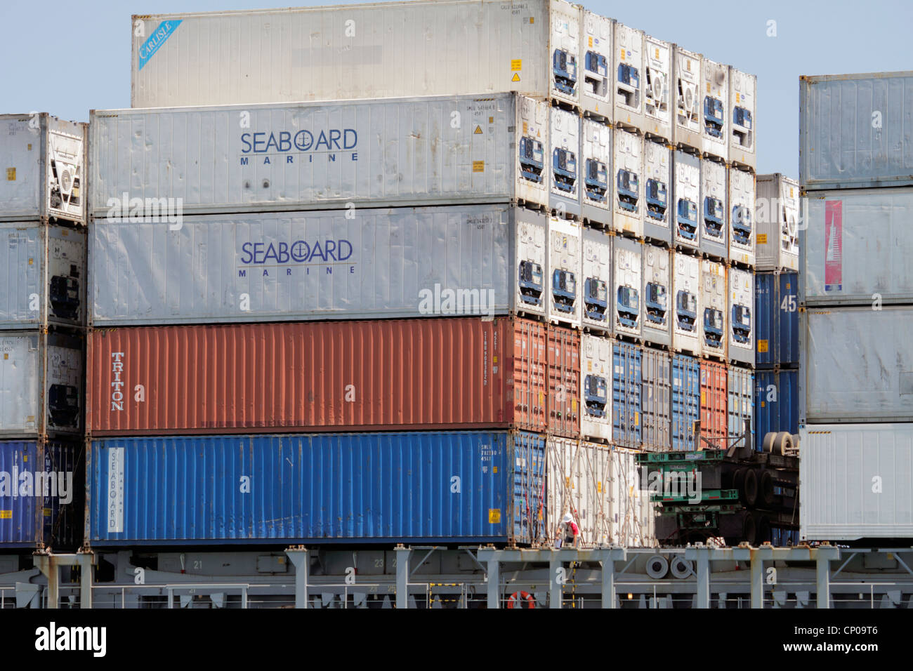 Miami Florida,Biscayne Bay water,Port of Miami,cargo container ship,Sea ...