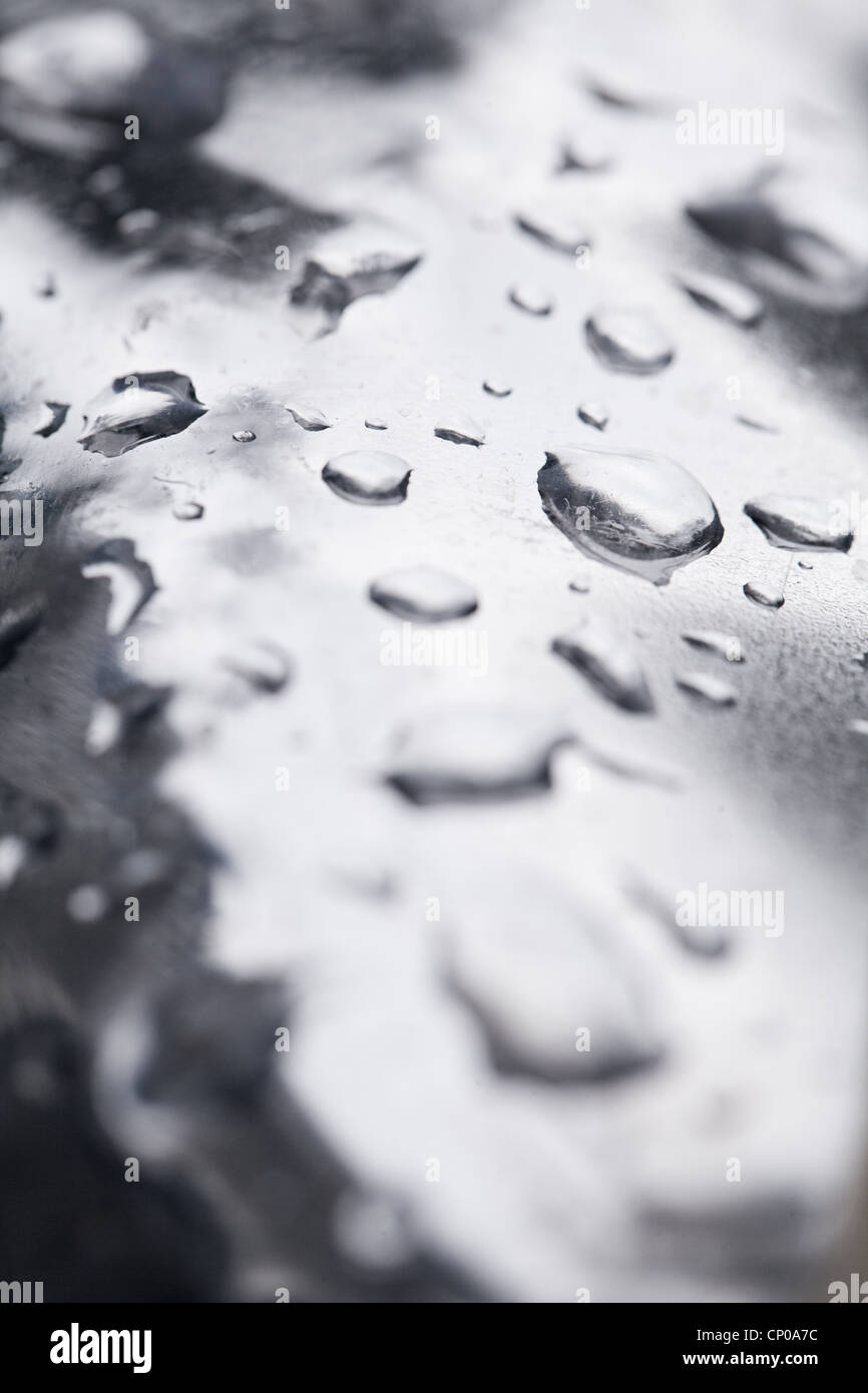 Water drops on metal Stock Photo - Alamy