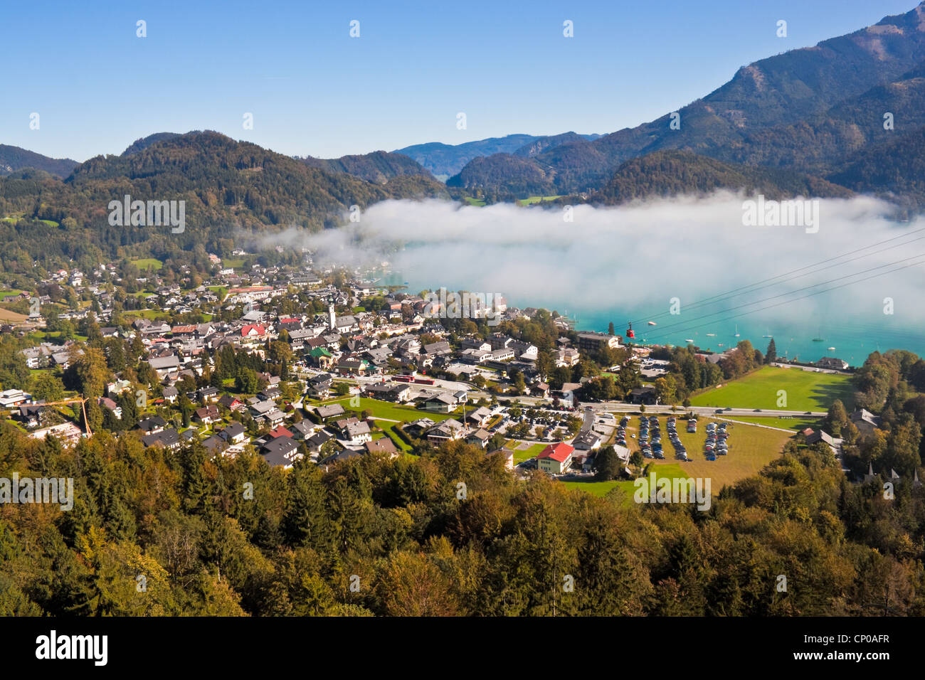view of St. Gilgen, Wolfgangsee and mountains in Austria Stock Photo ...