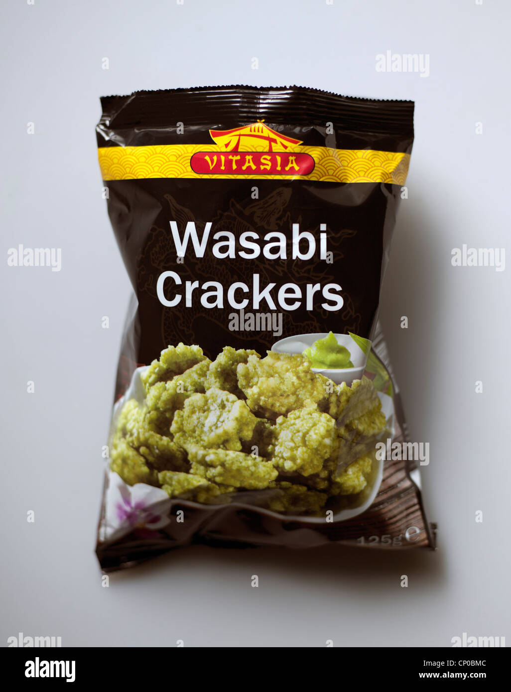Bag or Packet of Wasabi Flavoured Crackers (shot with a medium format ...