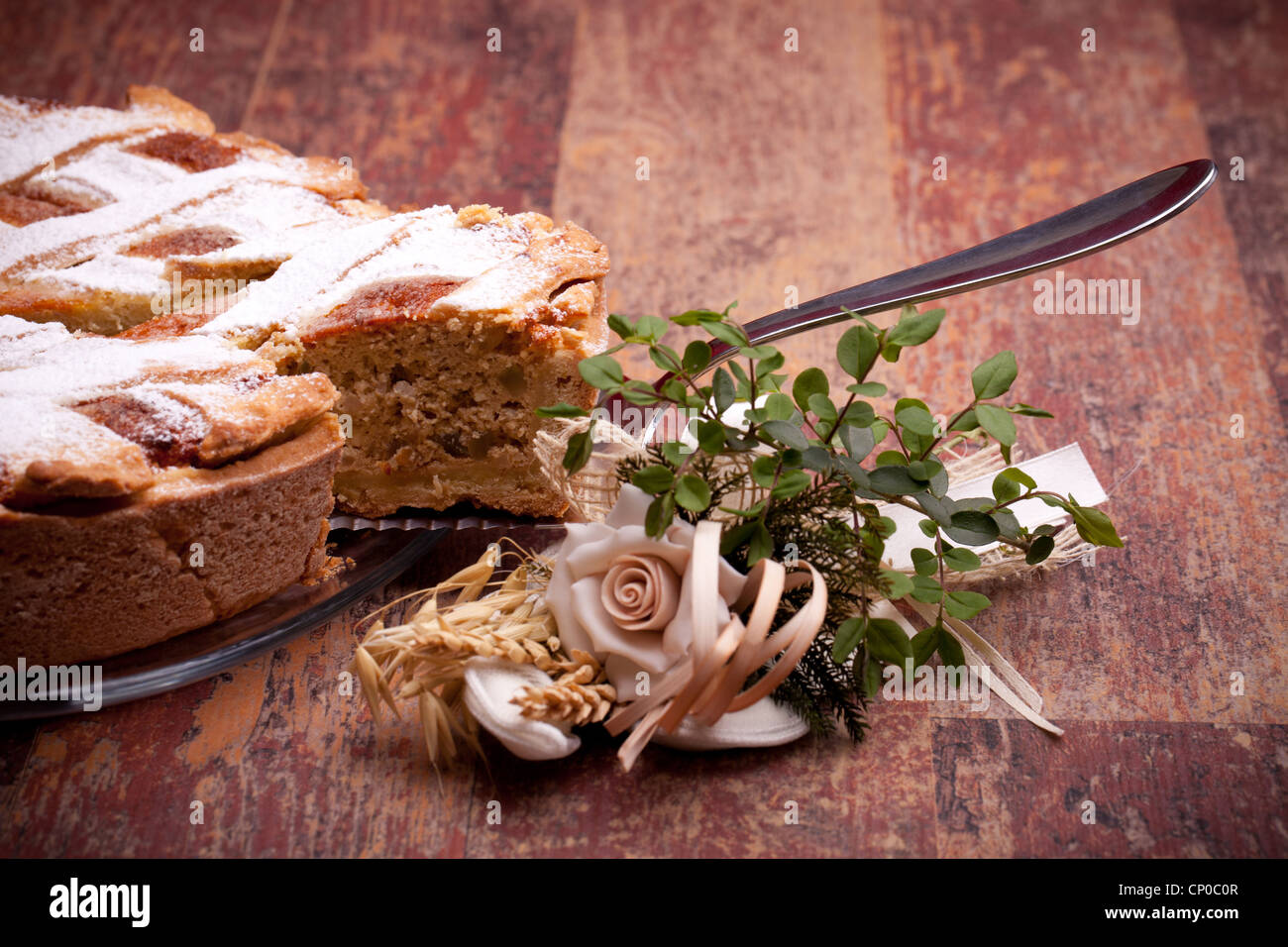 Piece Of Italian Pastiera Stock Photo - Alamy