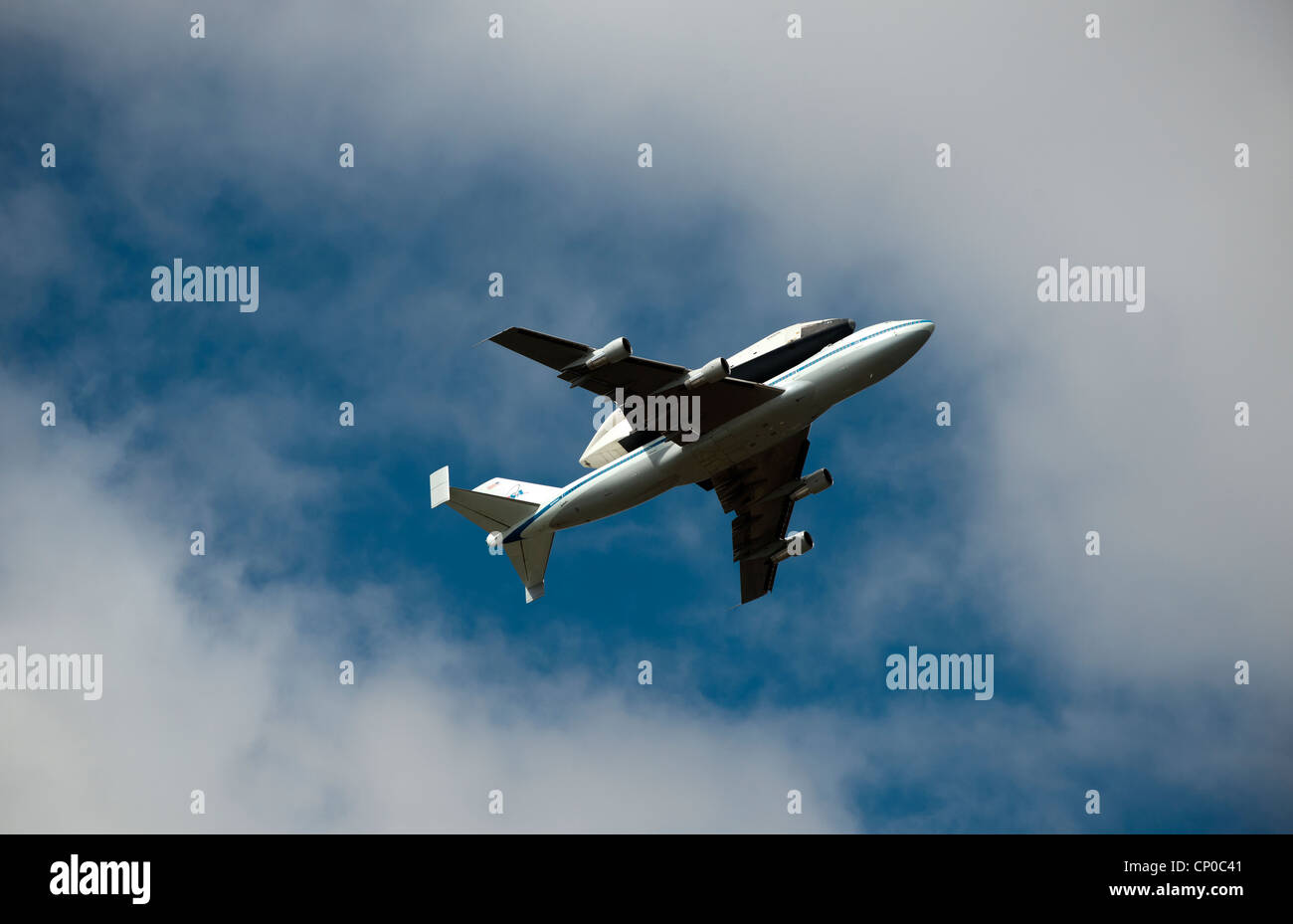 The Enterprise space shuttle, strapped to the back of a 747 jumbo jet ...