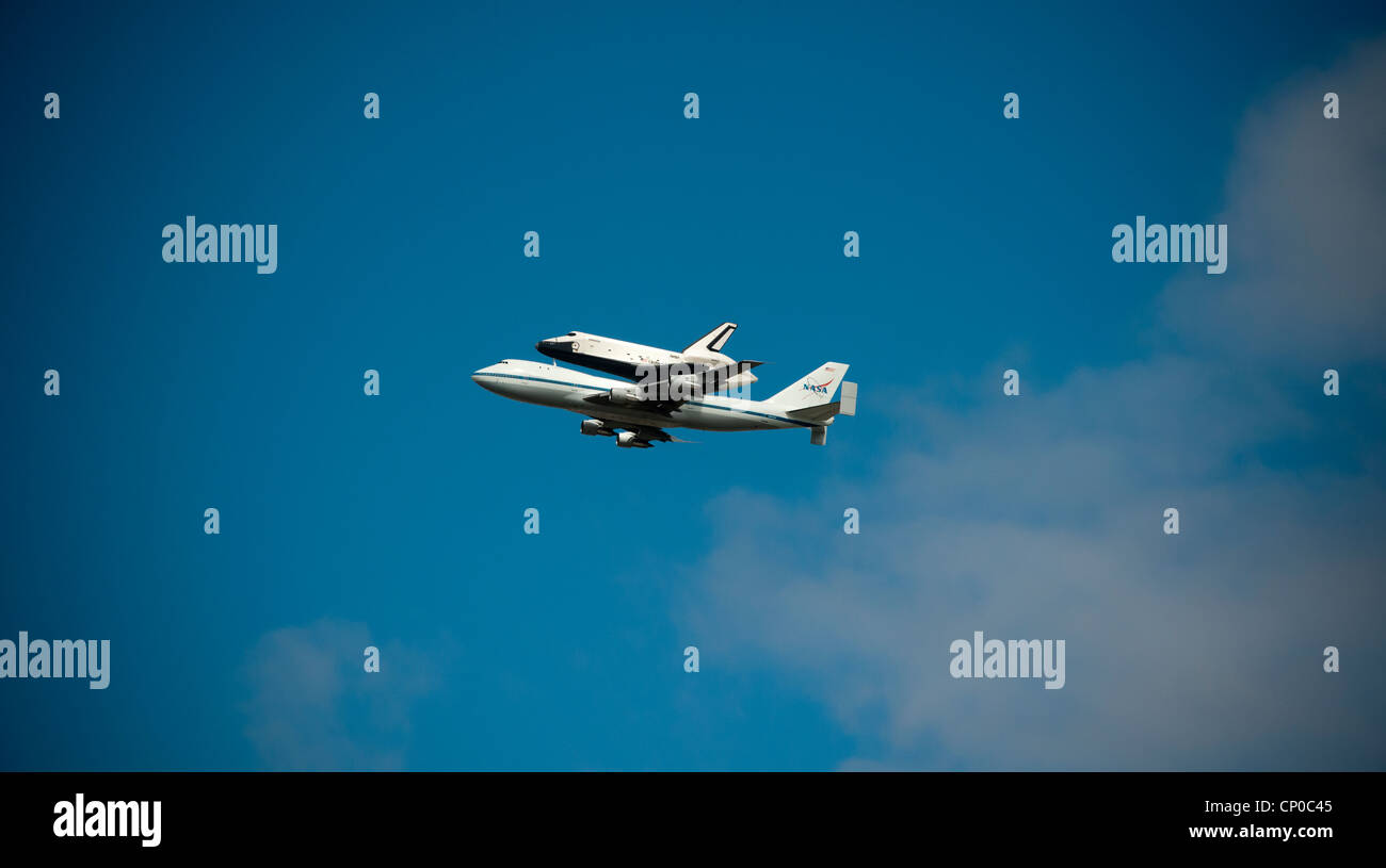 The Enterprise space shuttle, strapped to the back of a 747 jumbo jet ...