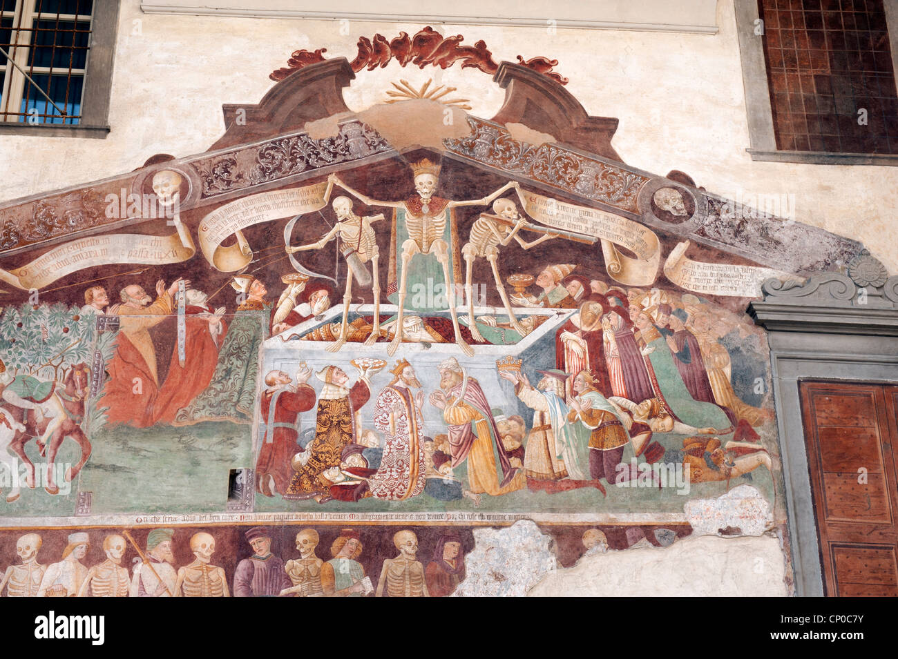 Death Triumphant in Clusone's Danza Macabra, or Dance of Death Stock ...