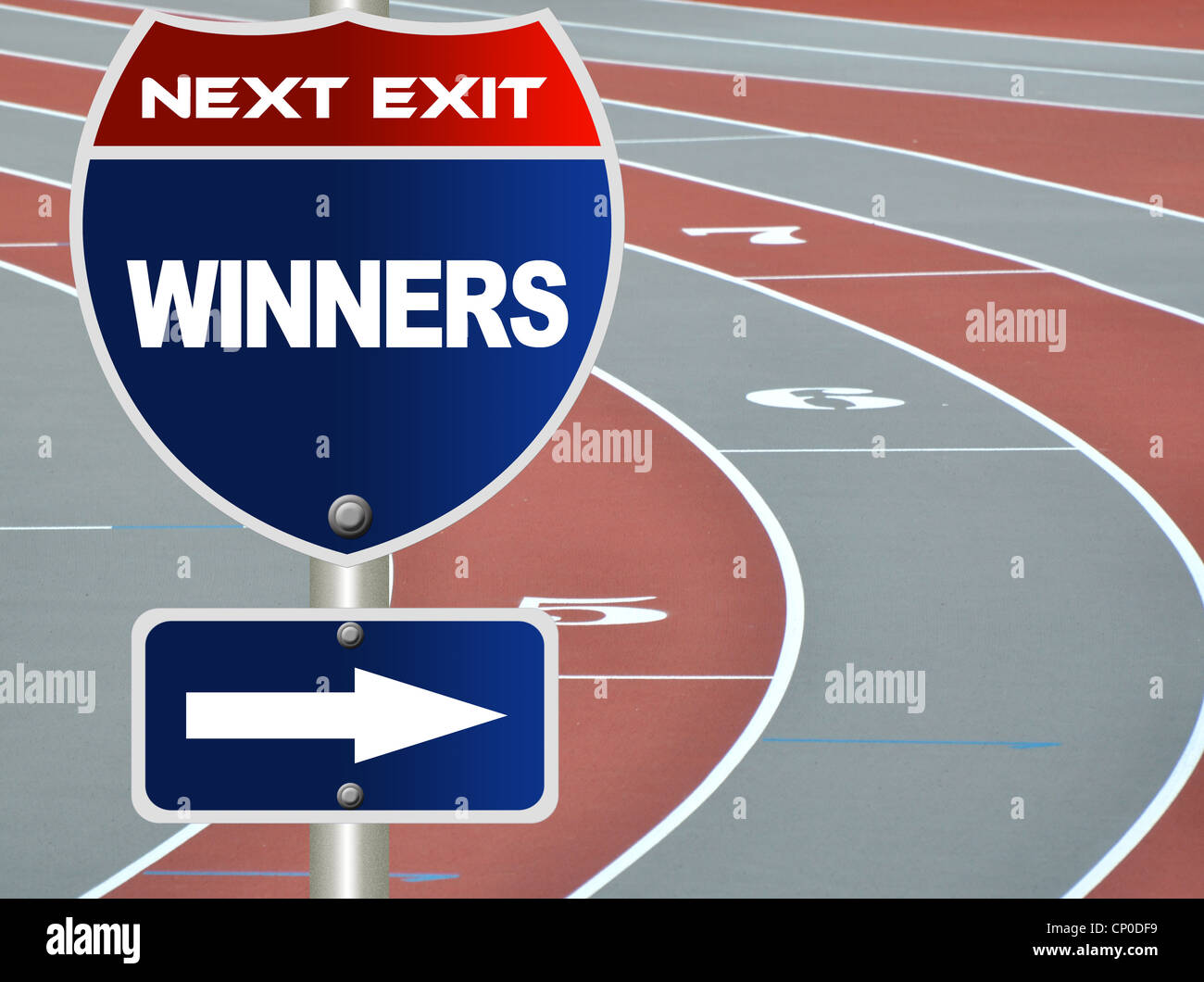 Winners road sign Stock Photo - Alamy