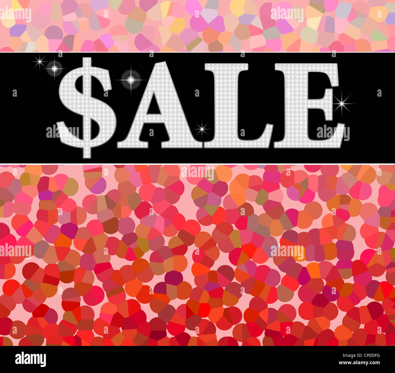 Sale sign with red background poster Stock Photo - Alamy