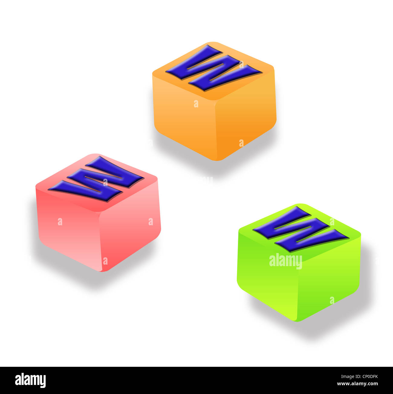 Three letter blocks spelling www Stock Photo - Alamy