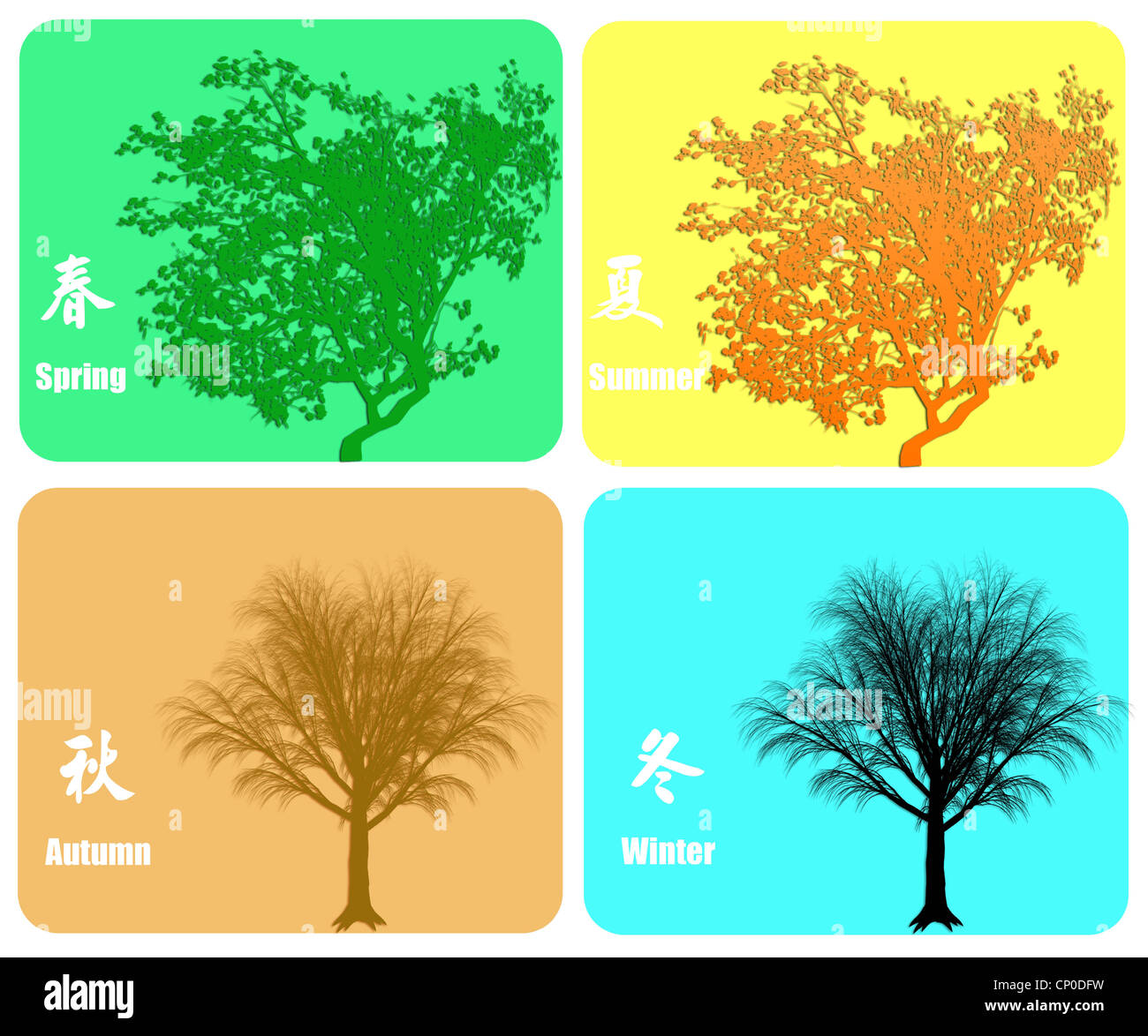 Four season colorful background Stock Photo - Alamy