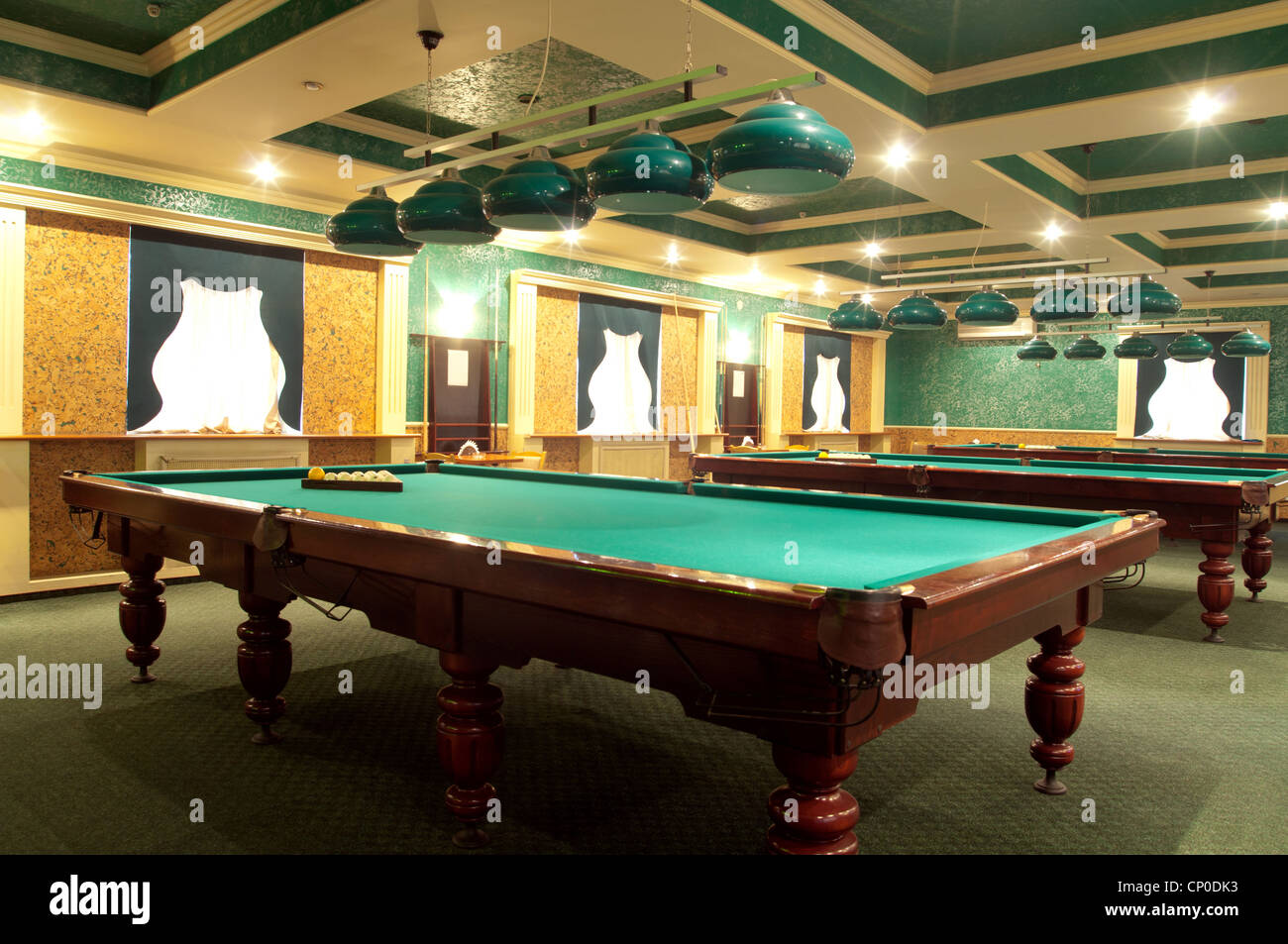 interior of the club to play billiards Stock Photo - Alamy