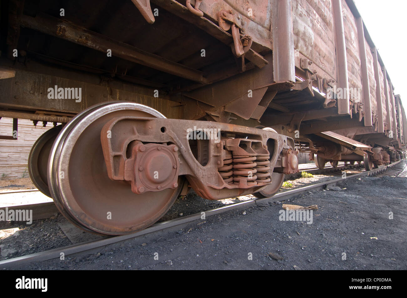 car transport train on the rails of the railway Stock Photo - Alamy