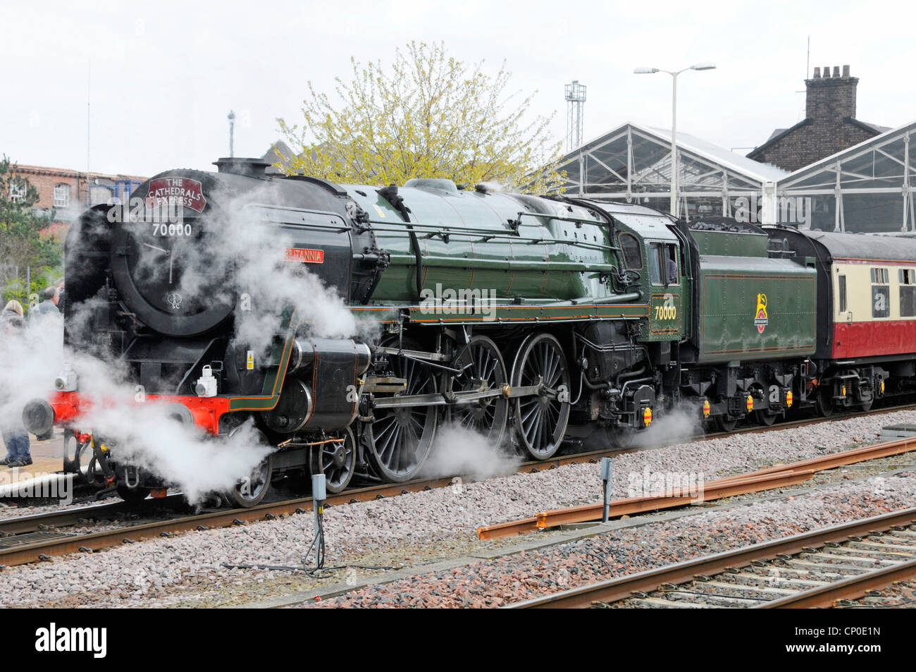 Britannia 70000 steam locomotive built in 1951 on charter run just ...