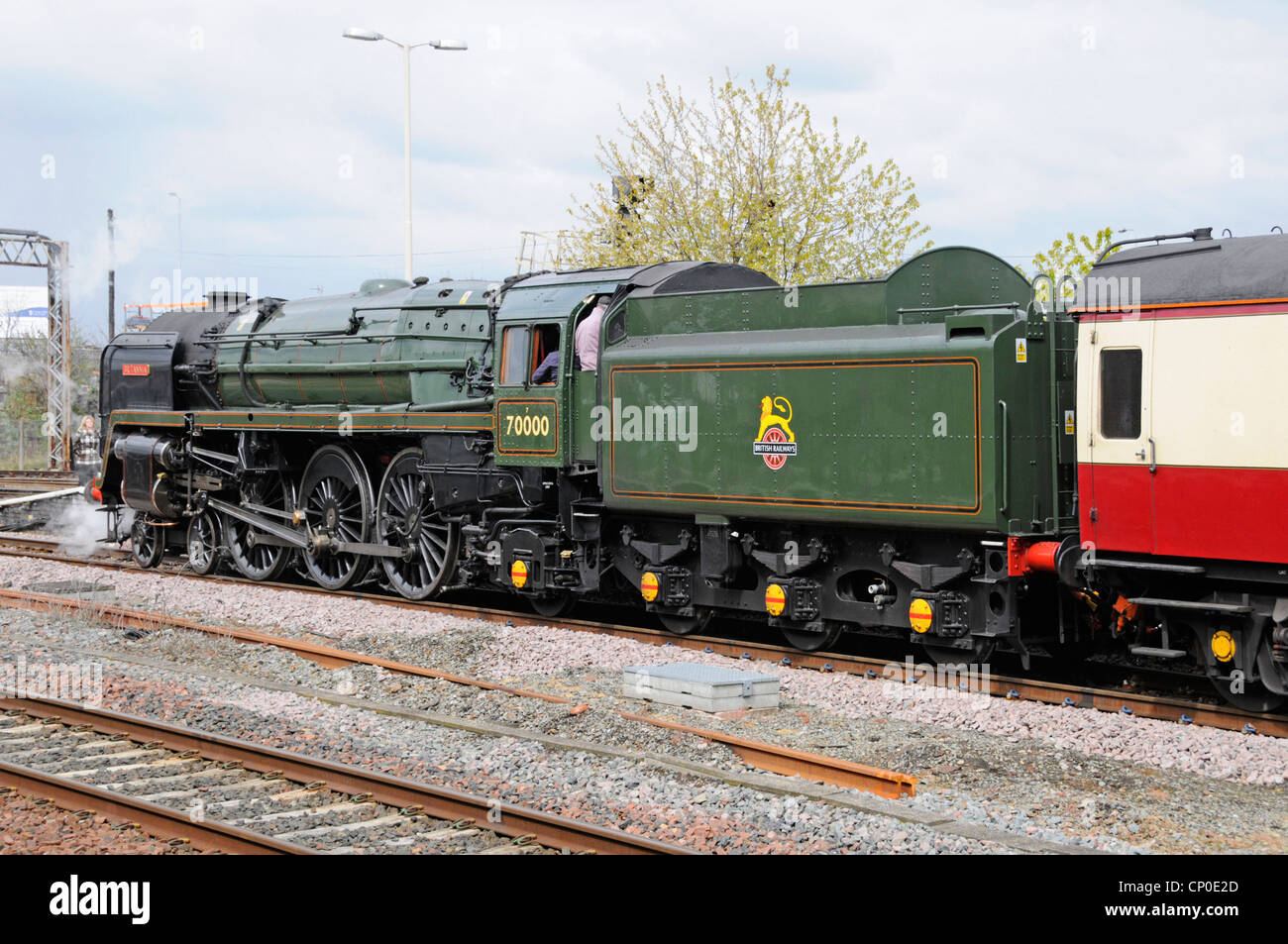 Britannia 70000 steam locomotive built in 1951 on charter run just ...